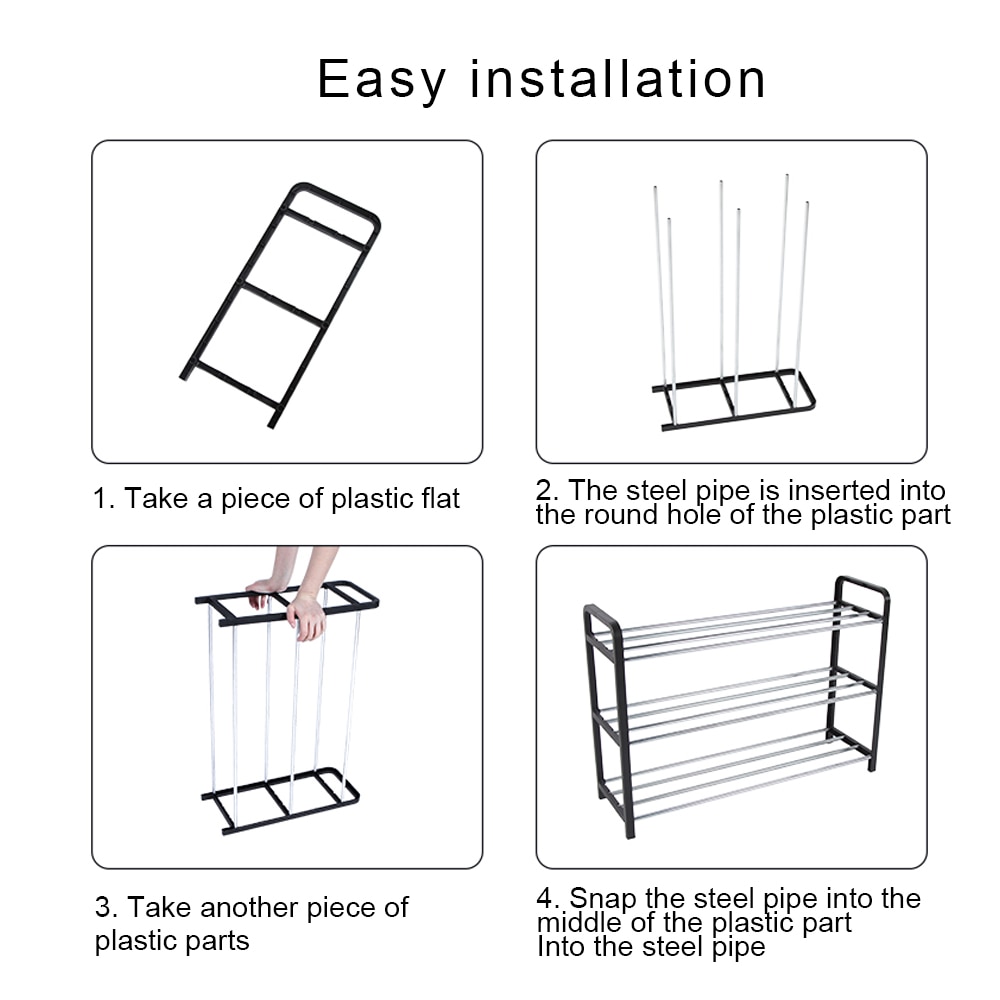 3 Tier Plastic Shoe Rack Storage Organizer Stand H... – Grandado