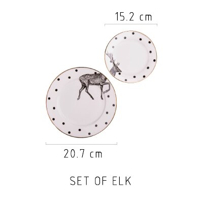 2Pcs 6 8 Inch Ceramic Plates Animal Combined Plate... – Grandado
