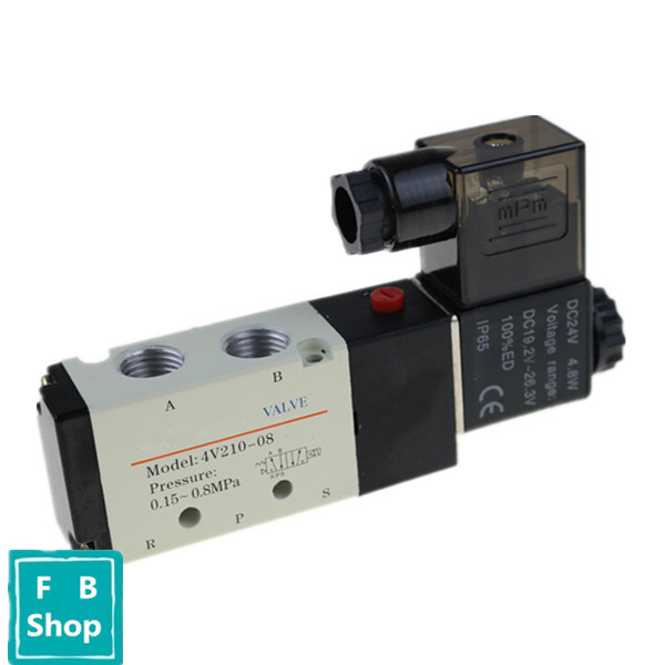 4V210-08 1/4" 2 Position 5 Port AirTAC Air Solenoi... – Grandado