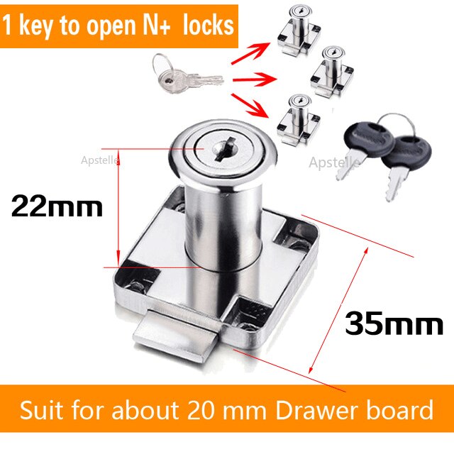 Drawer Furniture Lock Same Key 22/33/38 mm Wardrob... – Grandado