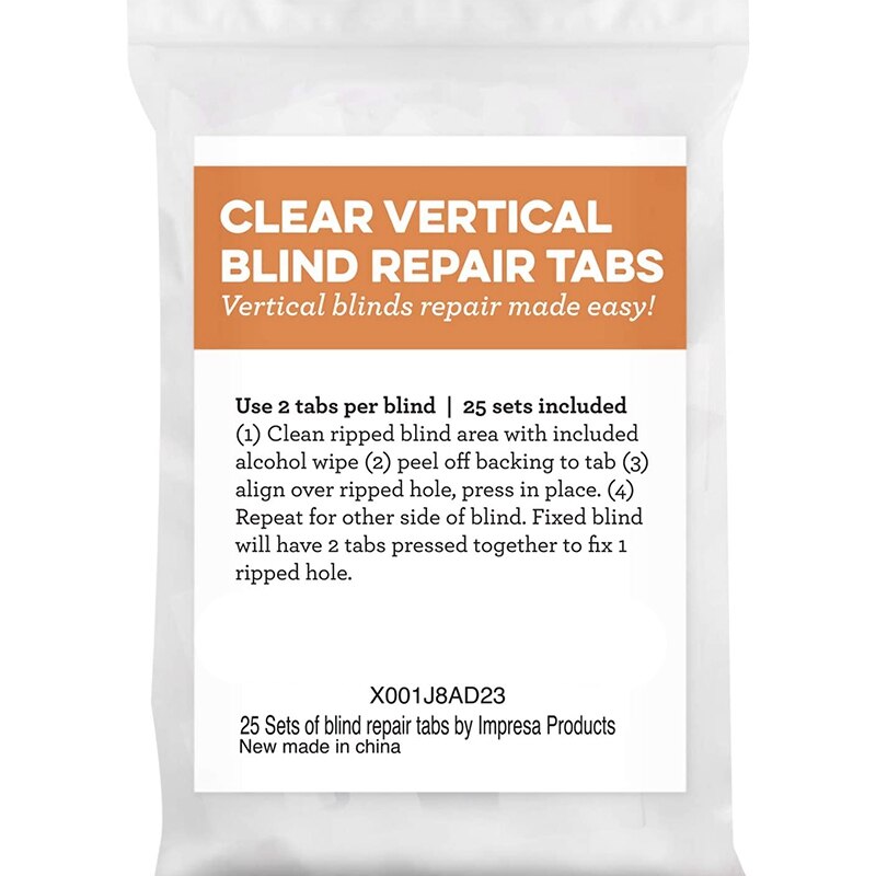 25 Sets of Clear Vertical Blind Repair Tabs / Vert... – Grandado