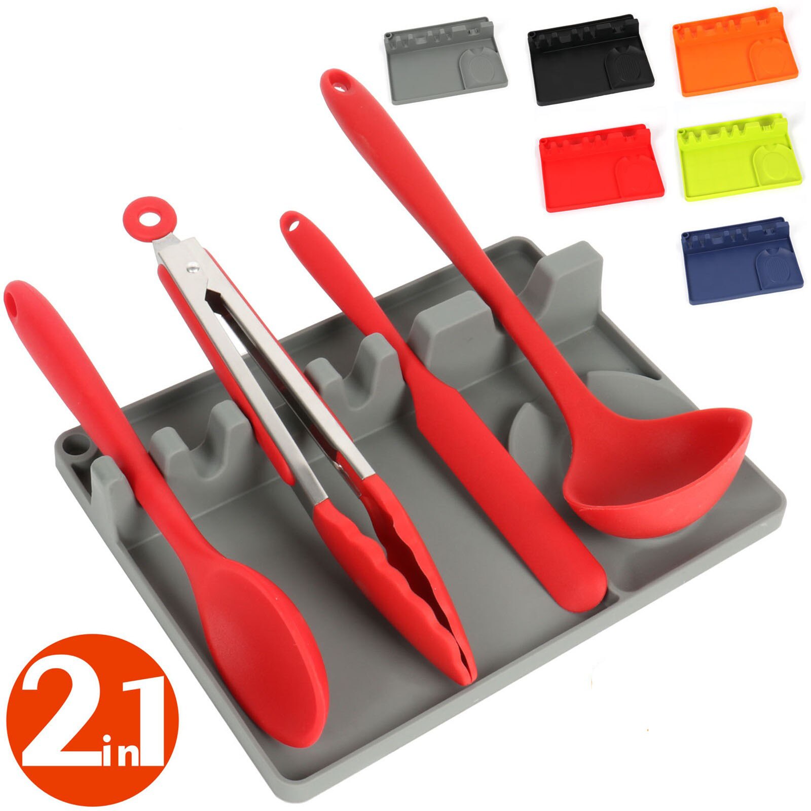 2 In 1silicone Spatula Turner Slotted Spoon Ladle ... – Vicedeal