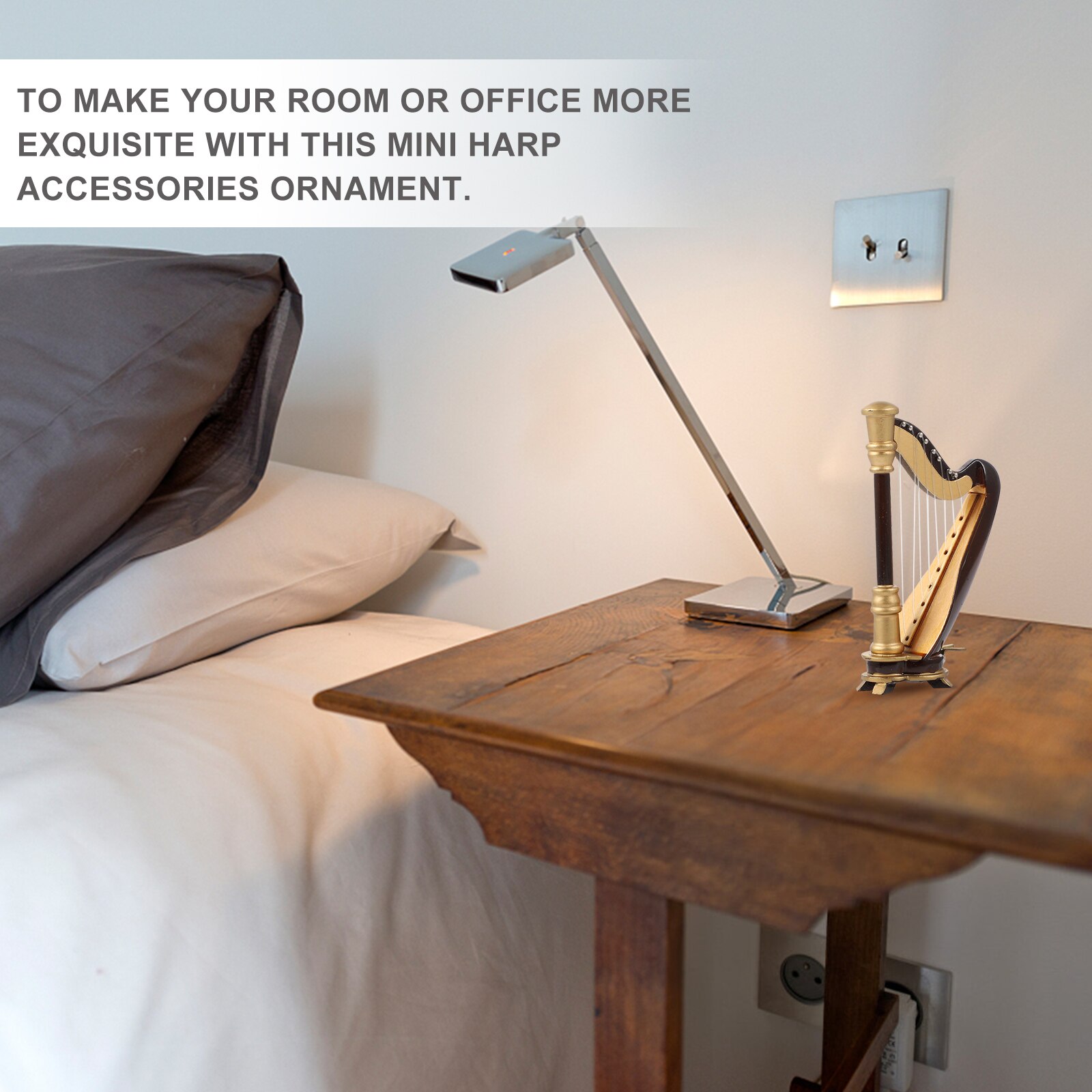 1Pcs Exquisite Miniature Harp Home Decor Mini Musi... – Grandado