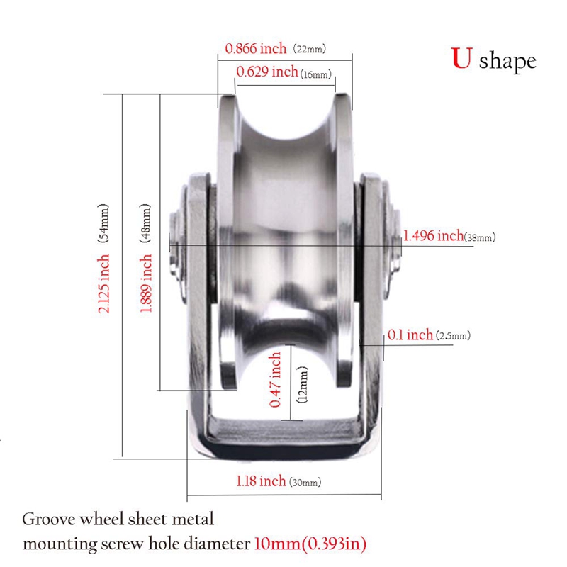 2 Pcs Katrol Blok U 304 Rvs Katrol Roller Duplex L... – Grandado