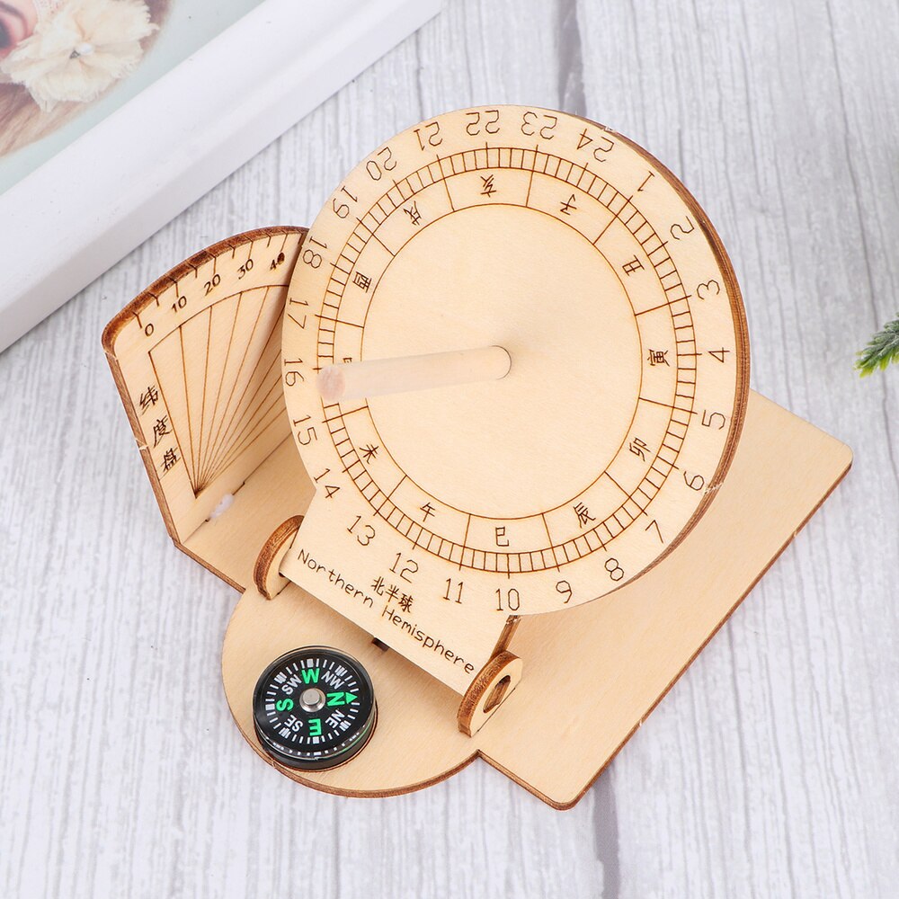 1pc Equatorial Sundial Clock Wooden Scientific Mod... – Vicedeal