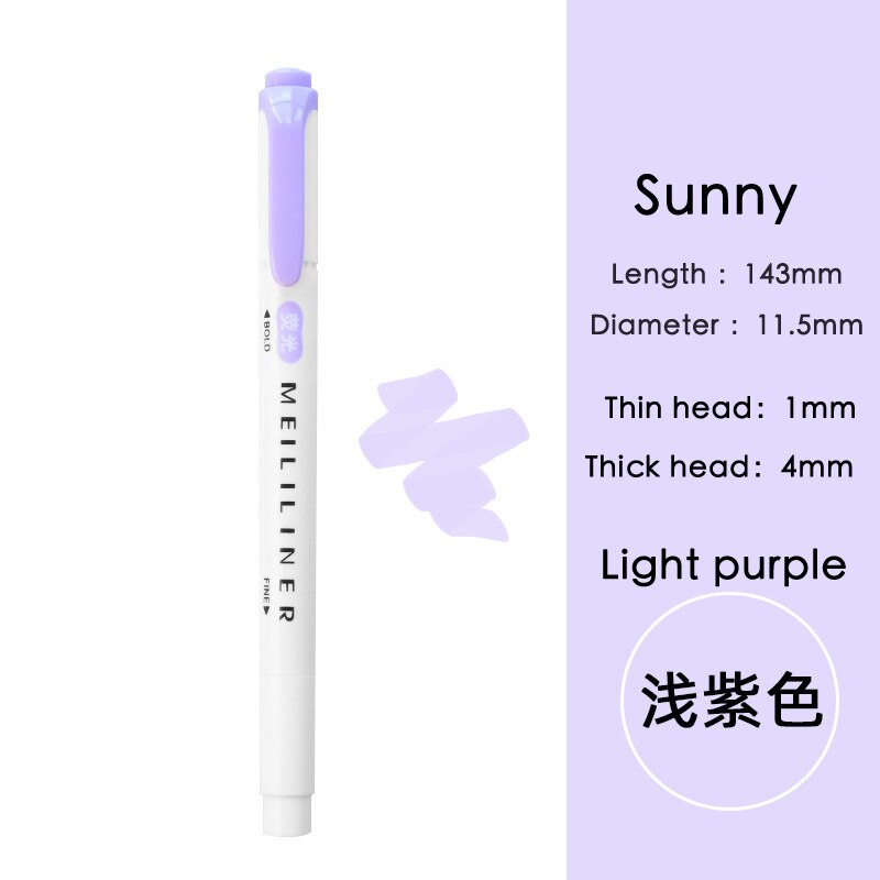 Double-head water-based color pen light purple stu... – Vicedeal
