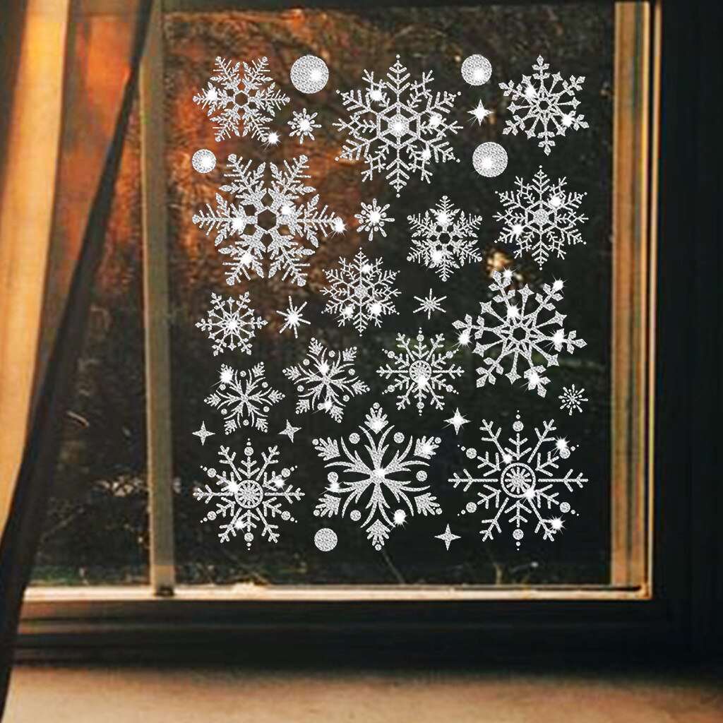 30# Year wallpaper Christmas Snowflake Window Stic... – Vicedeal