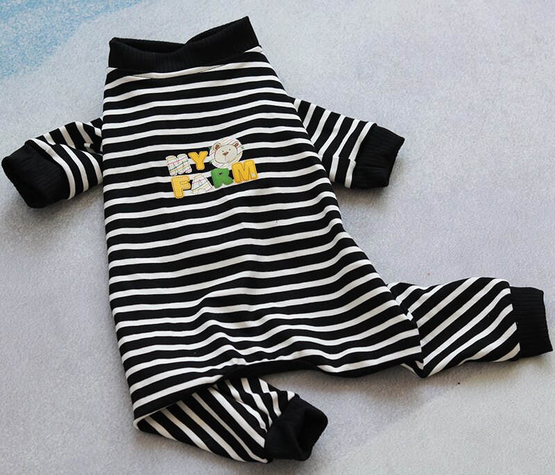 Kæledyrshund jumpsuit stribet tynd bomuld til små ... – Vicedeal