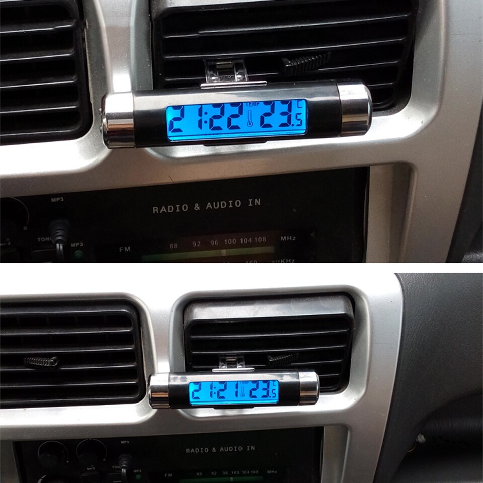 Portable 2 in 1 Car Digital LCD Clock & Temper... – Grandado
