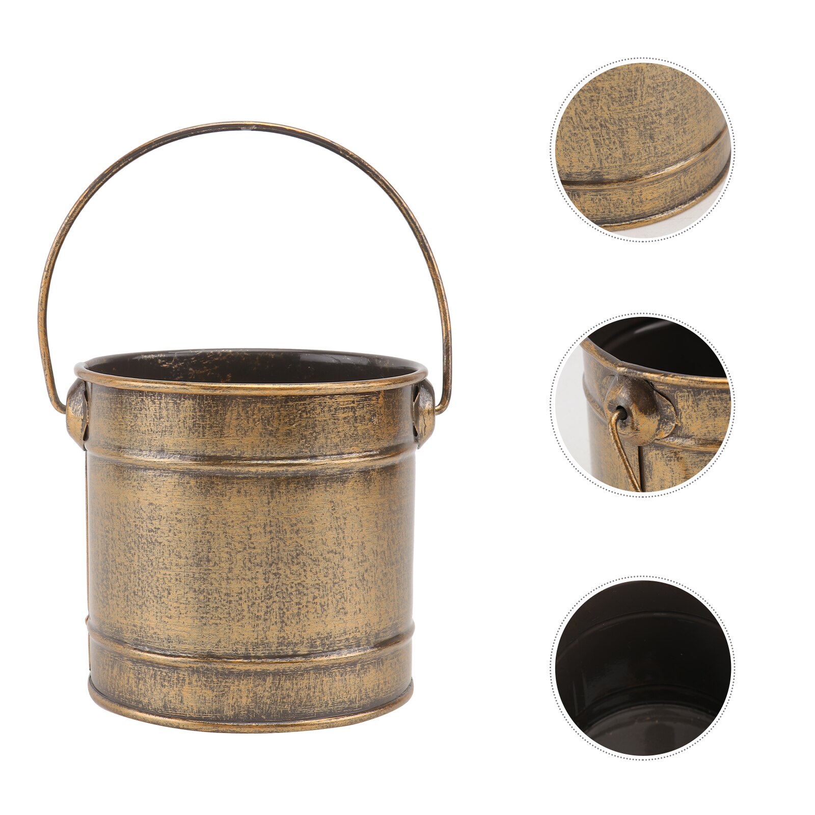 1pc Flower Bucket Iron Art Floral Pot Vintage Desk... – Grandado