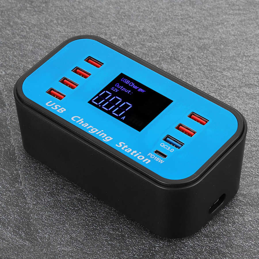 8 USB multiport adapter 100-240V AC wall charging ... – Grandado