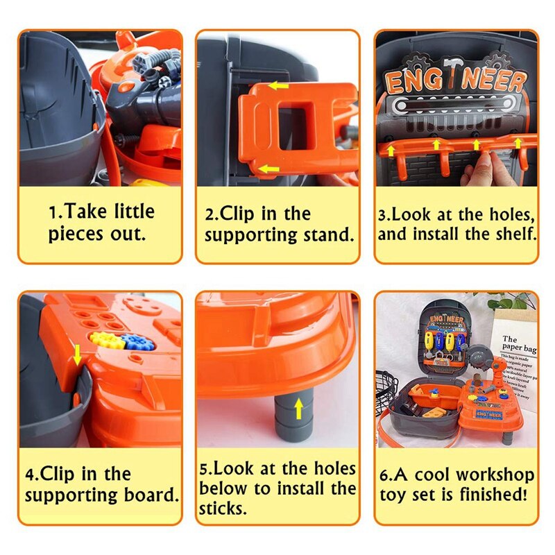 Kids Engineer Workshop Pretend Playset Constructio... – Grandado