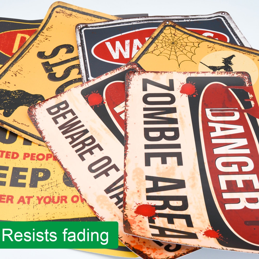Halloween Warning Signs Sticker Self-adhesive Horr... – Grandado