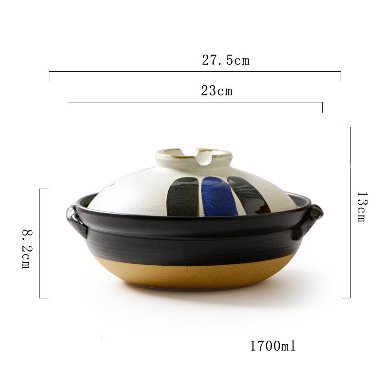 Japanese Ceramic Casserole Stew Pot With Lid Clay ... – Grandado