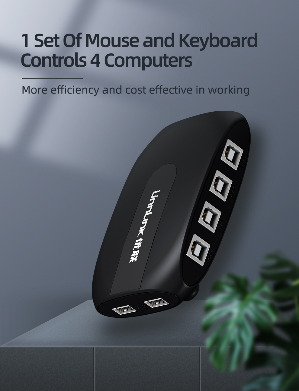 Unnlink USB 4 Port Synchron Controller USB KM Heiß... – Vicedeal