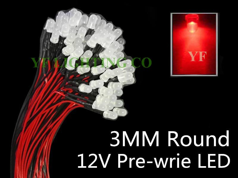 20mm précâblé led laiteux diffusé jaune 3mm dip le... – Grandado