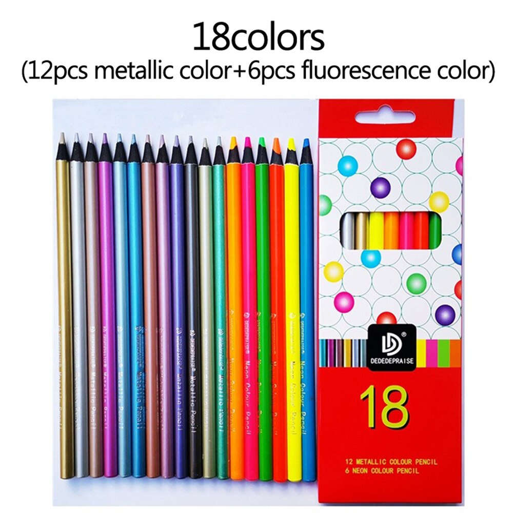 12/18 Colors Metallic Pencil Colored Drawing Penci... – Vicedeal