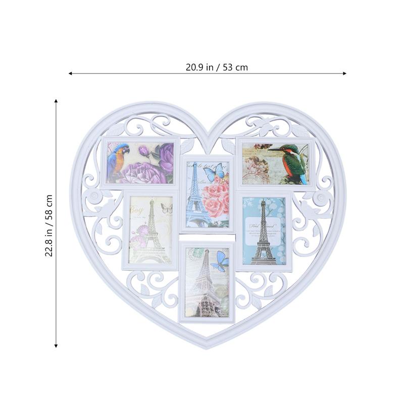 6 Inch Heart Shape Collage Picture Frame Photo Fra... – Grandado