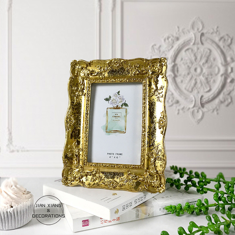European Gold Retro Carved Photo Frame 6 Inch Wedd... – Vicedeal
