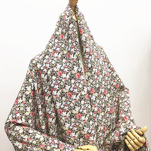 Small calico print pure silk Crepe DE chine fabric... – Vicedeal