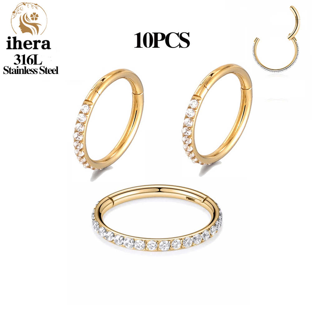 316L Stainless Steel Zircon CZ Hinged Segment Nose... – Vicedeal