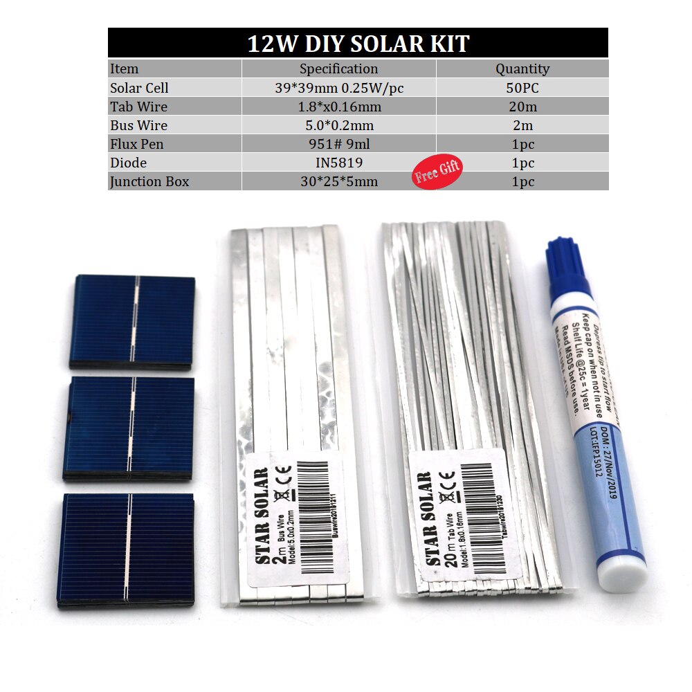 12w laddare kit gör-det-själv solpanel polykristal... – Grandado