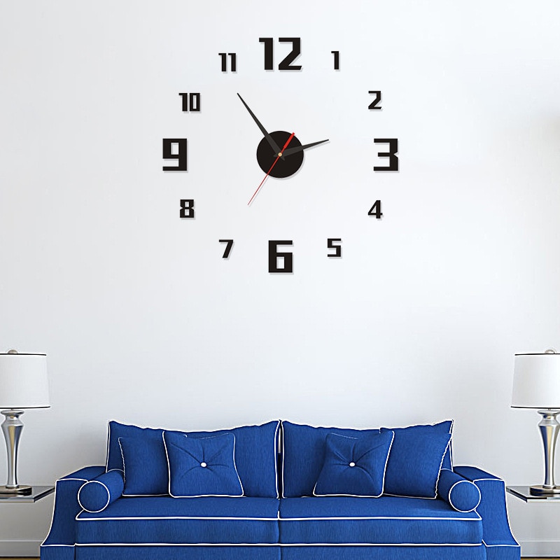 3D Wall Clock Large Acrylic Mirror Clocks Stickers... – Vicedeal
