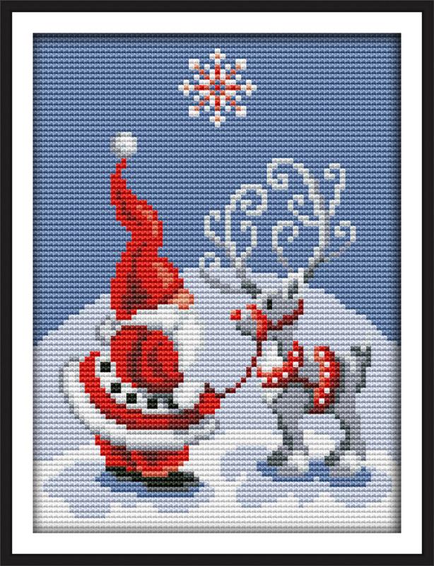 Joy Sunday Santa Claus and elk Cross Stitch Kits c... – Grandado