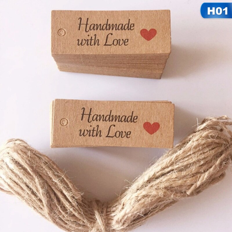 100Pcs/Lot Garment Labels Lovely Paper Tags Rope P... – Grandado