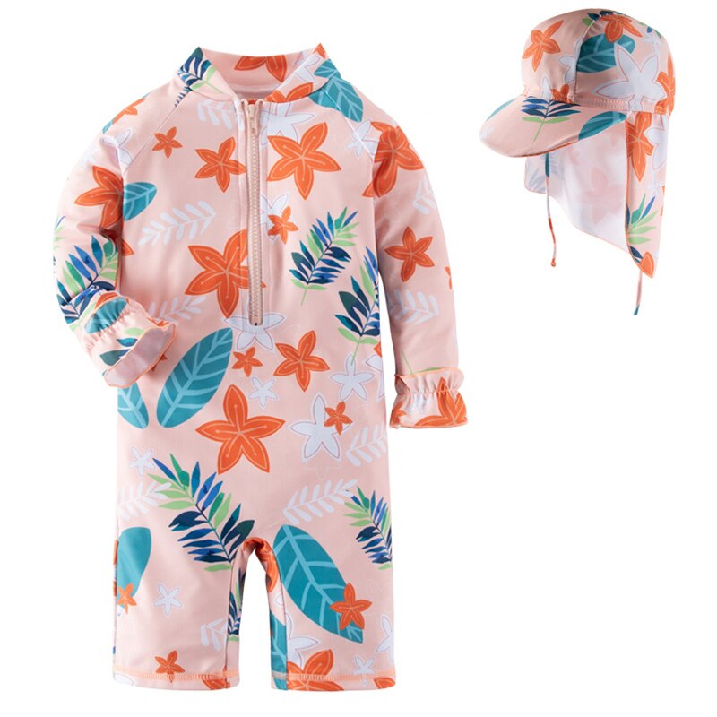 Lange mouwen rits rashguard eendelig badpak peuter... – Grandado