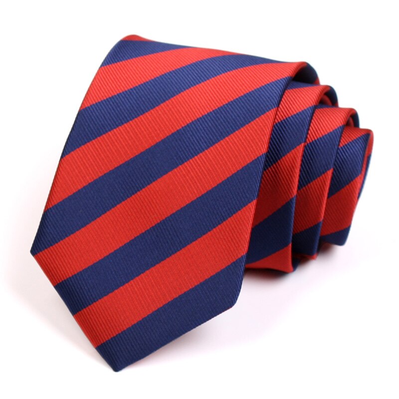 Classic 7CM Red / Blue Striped Ties Gentleman Busi... – Grandado