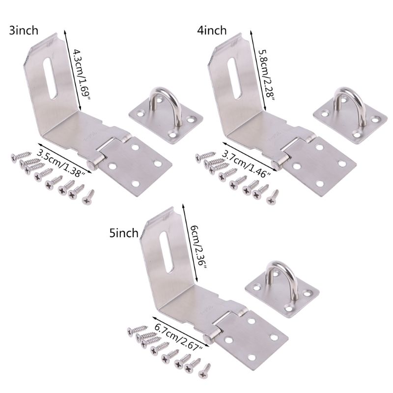 Stainless Steel Hasp Lock Anti-theft Door Clamp 90... – Grandado