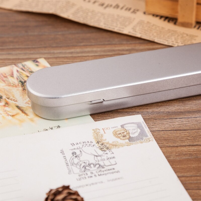 ZHUTING Metal Silver Tin Pencil Case Pen Storage B... – Grandado