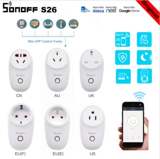 Sonoff S26 WiFi Smart Socket Draadloze Plug Power ... – Vicedeal