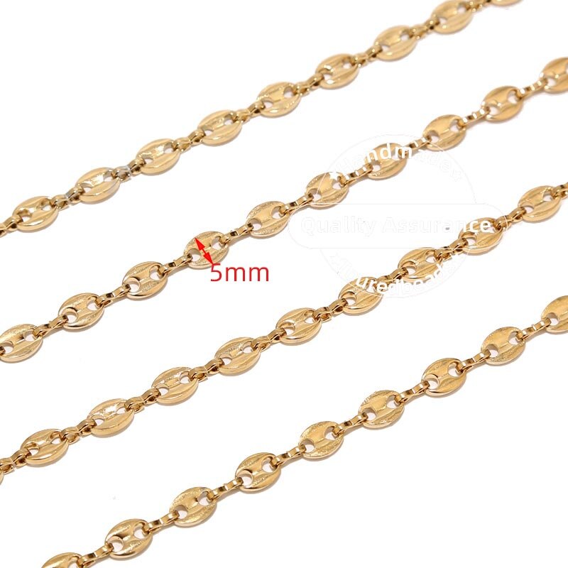 1 Meter Roestvrije Gold Mariner Link Kettingen Voo... – Grandado