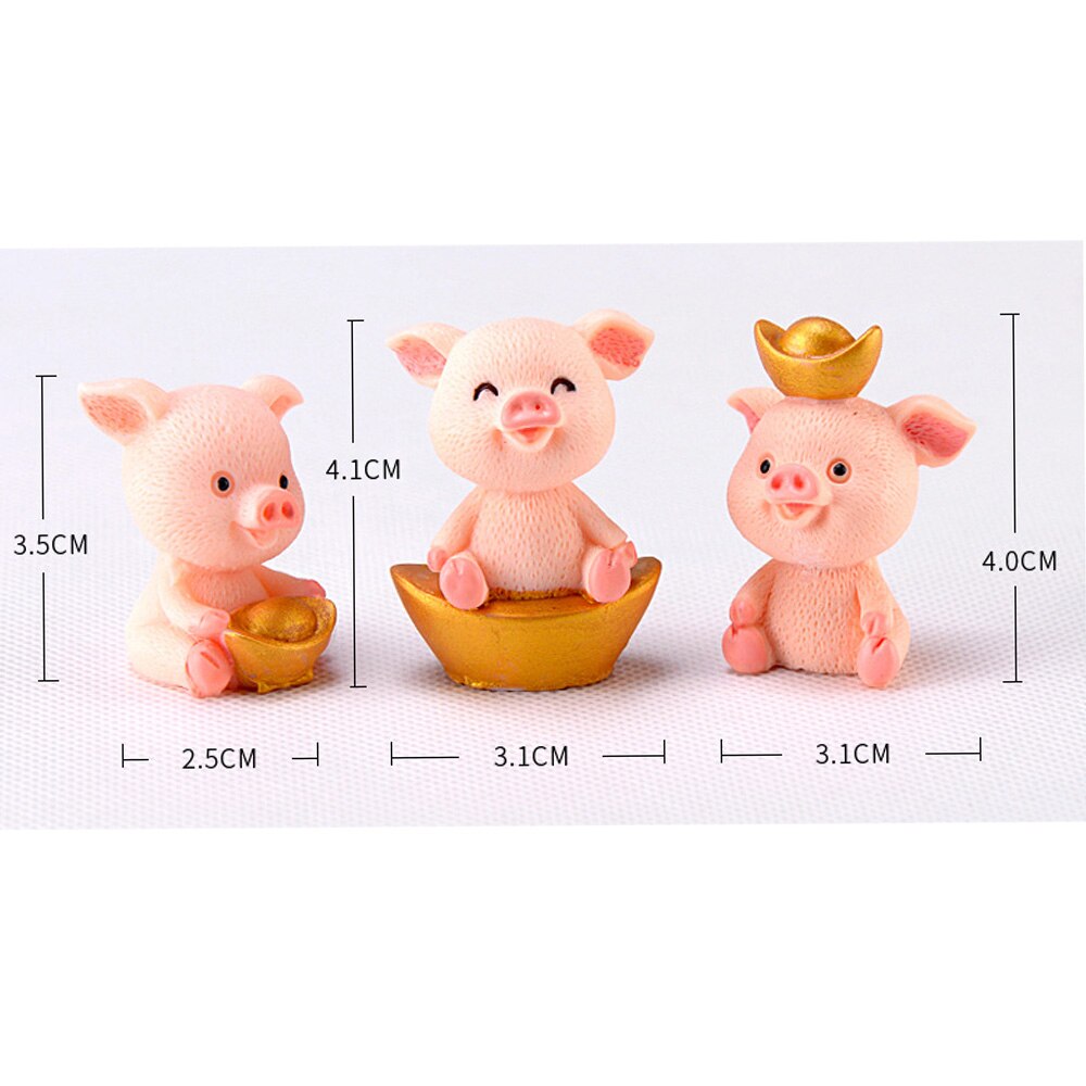 1Pcs Cute Lucky Pig Figures Figurines DIY Resin Mi... – Grandado