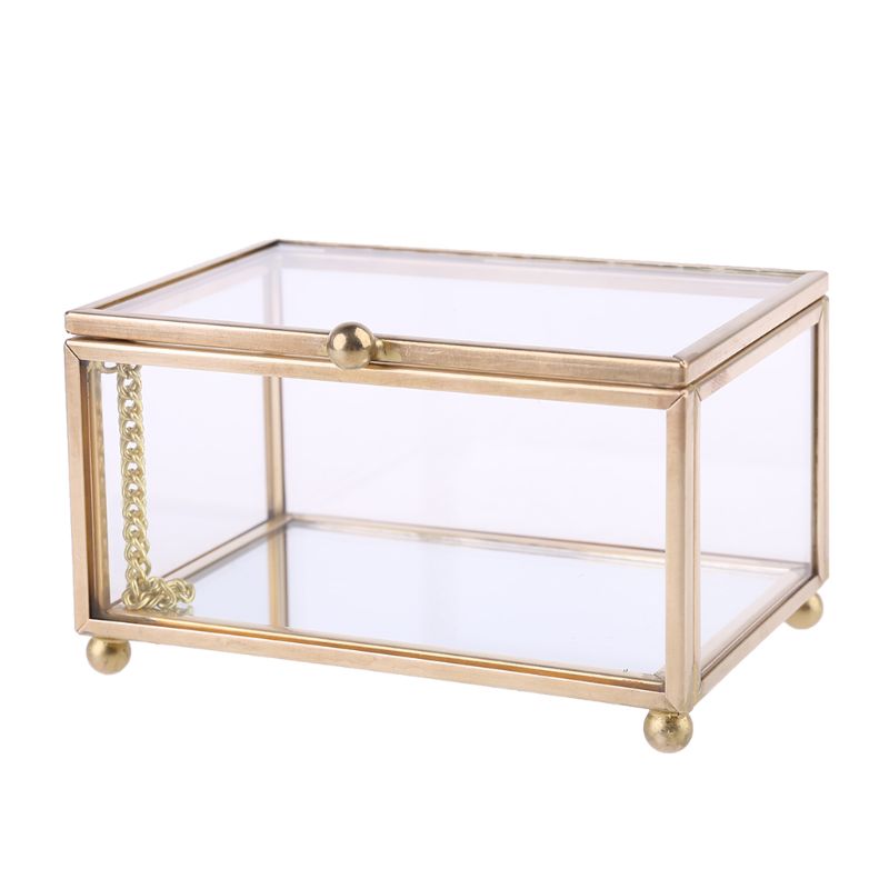 Rustic Wedding Ring Box Geometric Transparent Glas... – Vicedeal