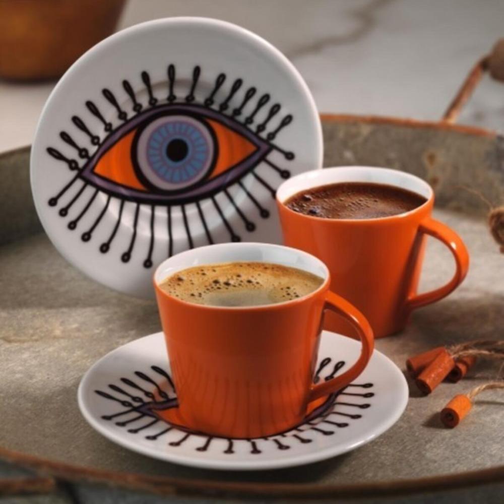 Nazar Orange Coffee Cup Orange Stylish Harmony of ... – Grandado