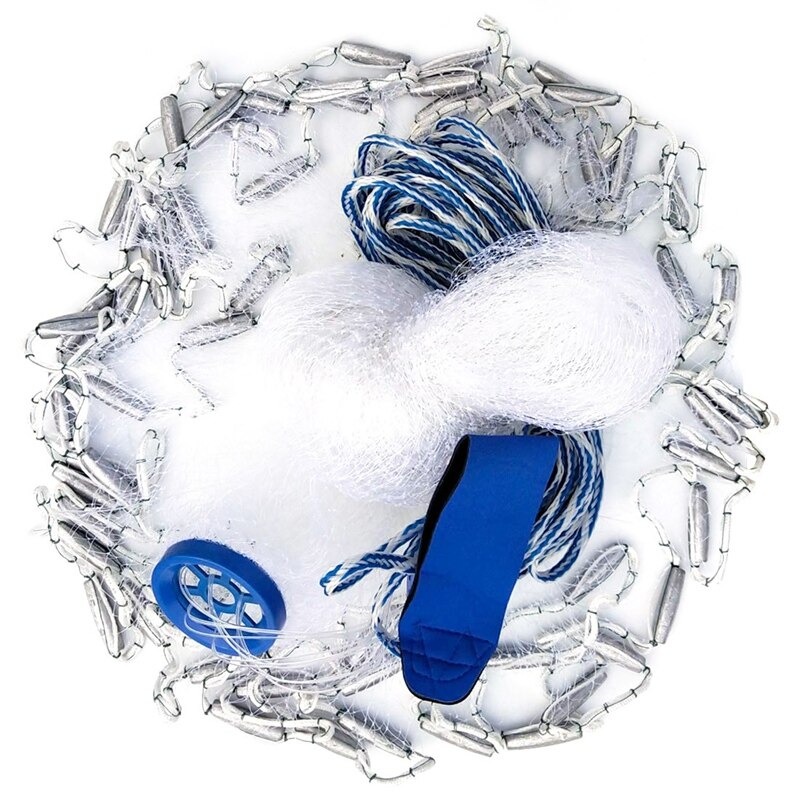 Fishing Cast Net With Heavy Duty Real Lead Weights... – Grandado