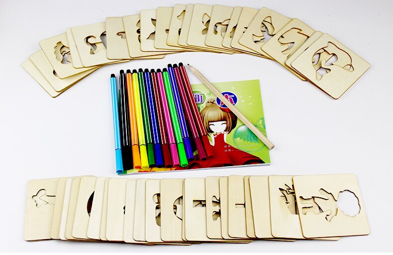 Unisex Drawing Toys Set Wood Children's Drawin... – Grandado