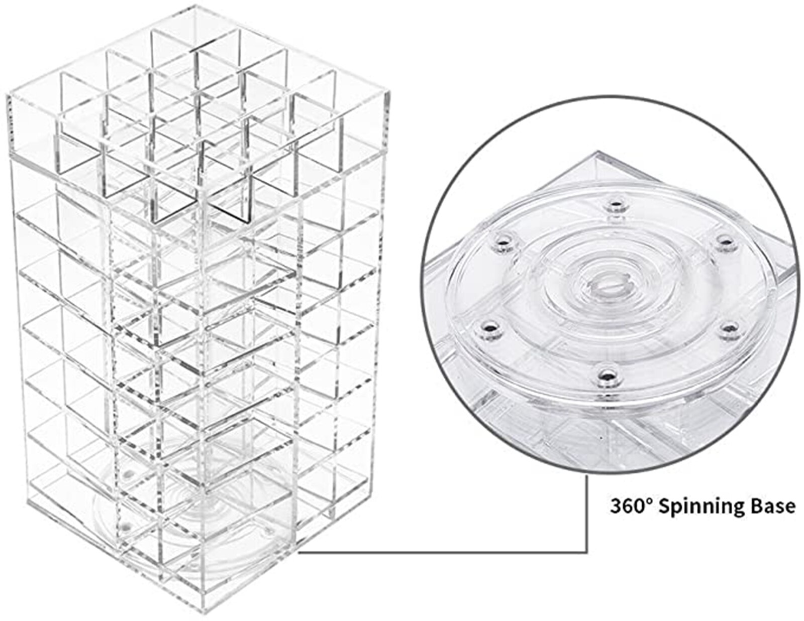 Acrylic Lipstick Holder Rotating Lipstick Tower Or... – Grandado