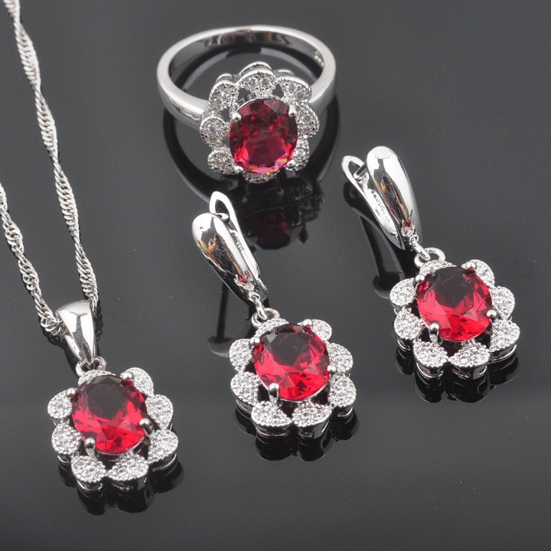 Silver Color Jewelry Set For Women Wedding Necklac... – Grandado