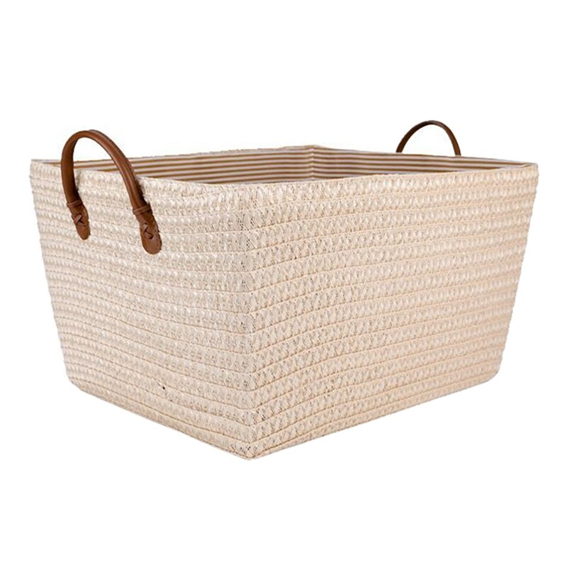 Rectangular Woven Storage Basket Organizer Storage... – Vicedeal