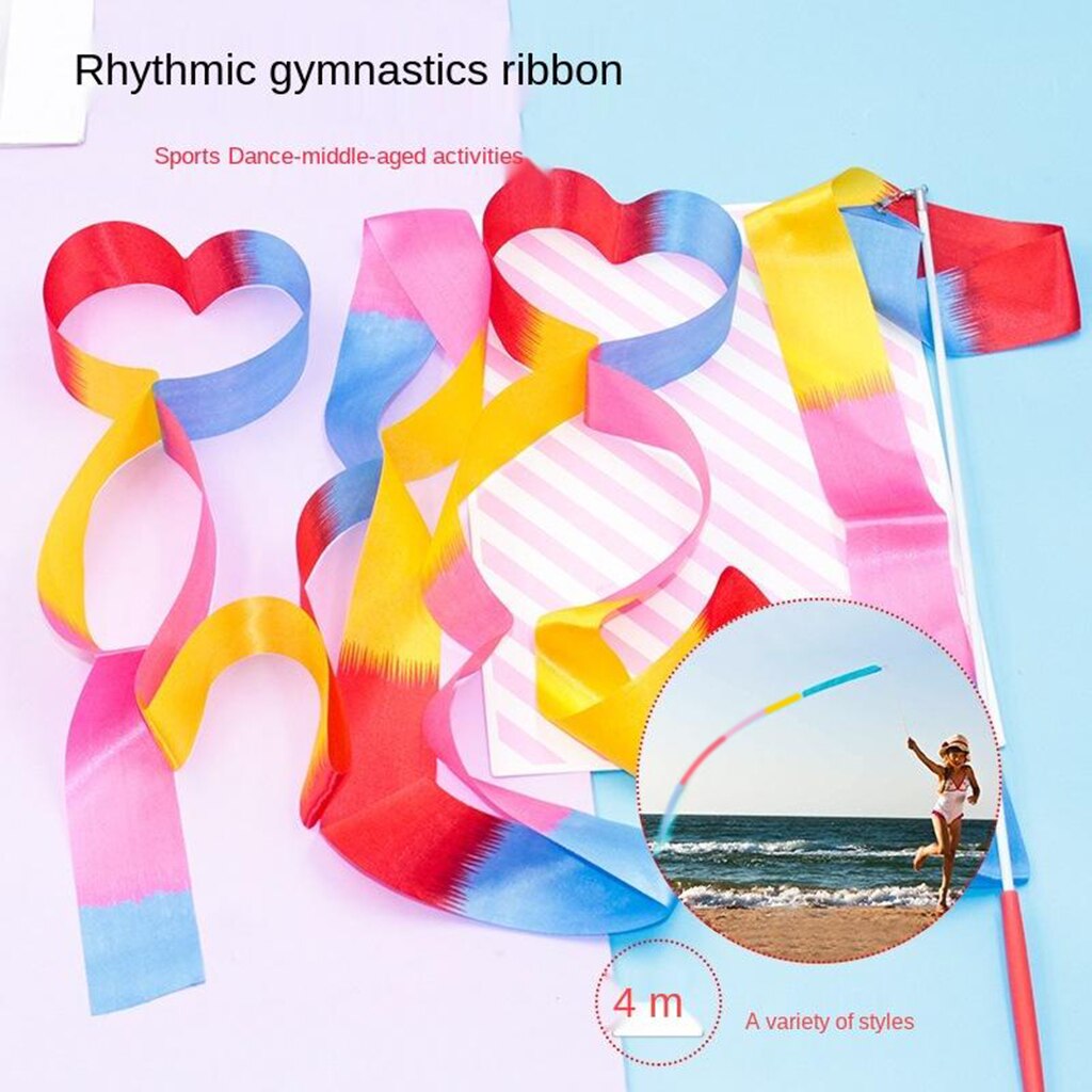 Dance Ribbon Dancing Streamers with Rod Rhythmic G... – Vicedeal