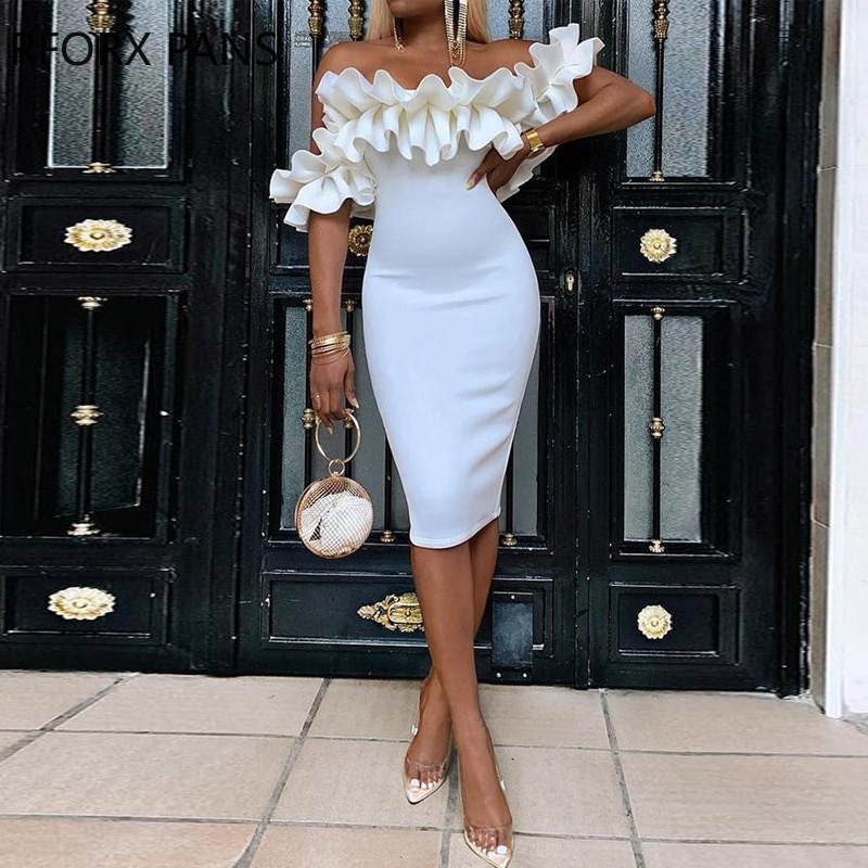 Off Shoulder Ruched Bodycon Dress – Vicedeal