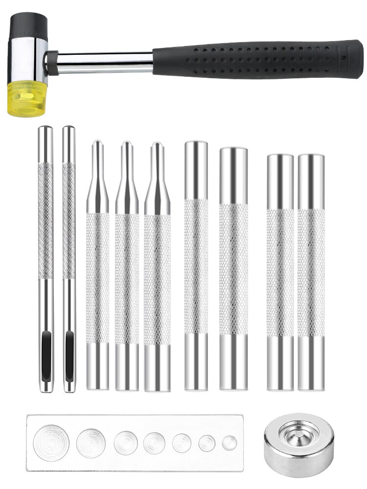 LMDZ Double Face Tap Rubber Hammer 11pcs Die Hole ... – Grandado