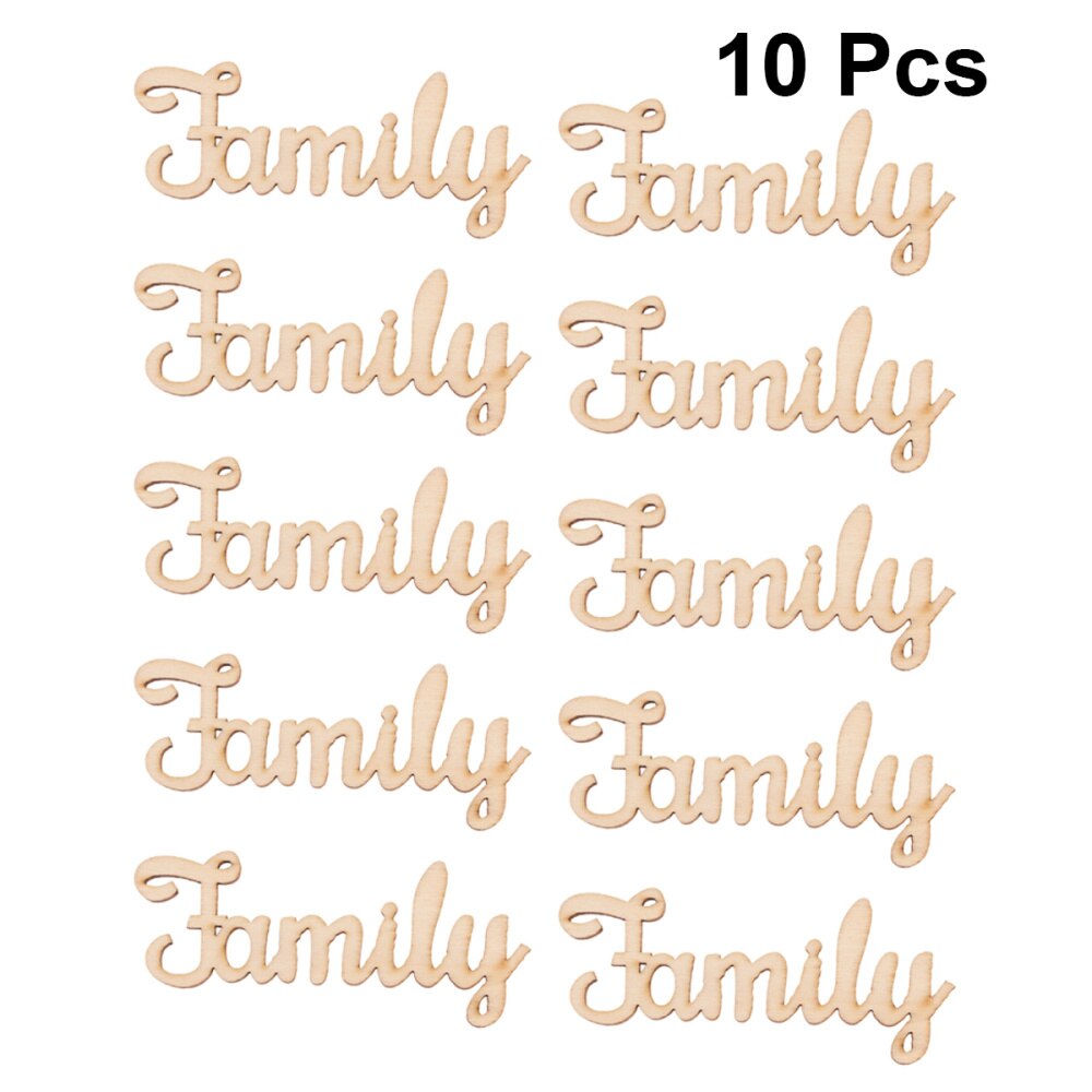 Pack of 10 DIY Words Beautiful Family Printed Wood... – Vicedeal