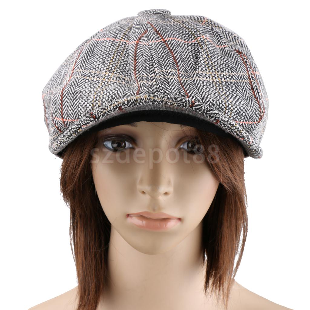 Heren Dames Tweed Gatsby Cap Hoed Platte 8 Panel B... – Vicedeal