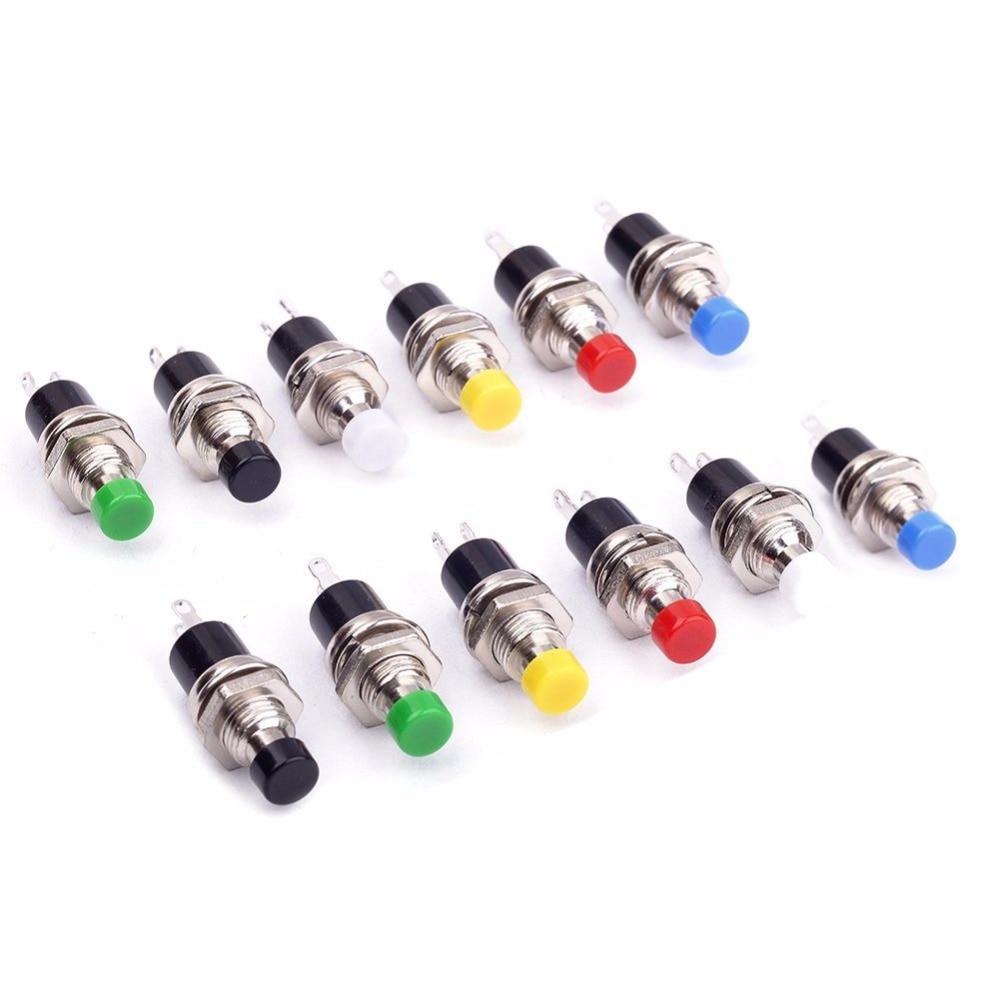 12Pcs 1A 250V AC 2 Pins SPST Momentary Mini Push B... – Grandado