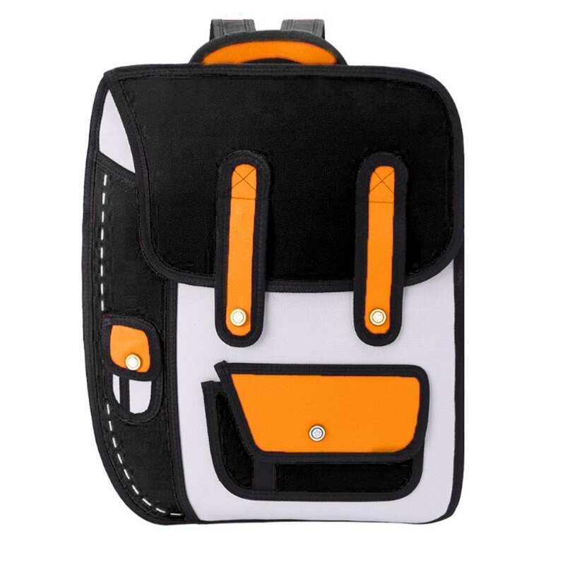 3D Jump Style 2D Drawing From Cartoon Paper Backpa. Grandado